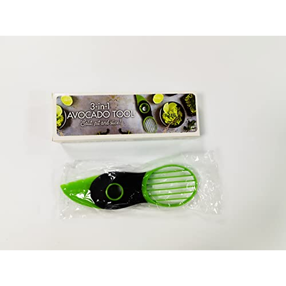 Avocado Slicer 3 in 1, multipurpose tool., Green, Black, silver.
