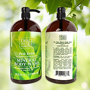 Dead Sea Collection Tea Tree Body Wash for Women and Men - with Pure Dead Sea Minerals and Tea Tree Oil - Cleanses and Moisturizes Skin - Pack of 2 (67.6 fl. oz)
