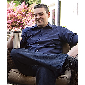 MIRA 16 oz Stainless Steel Insulated Travel Mug with lid - Spill Proof Vacuum Insulated Car Tumbler Cup for Coffee & Tea - Thermos Keeps Drinks Steaming Hot or Ice Cold - Gray Satin