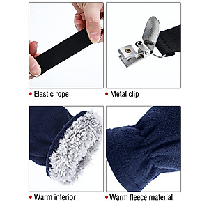 Hotop 2 Pairs Toddler Baby Winter Mittens Kids Fleece Warm Easy on Mittens with Glove Clips for Baby Boy Girl