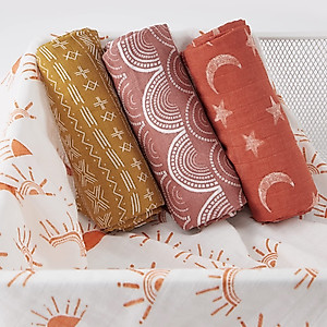 SYNPOS Baby Swaddle Blankets Newborn Baby Swaddle Wrap for Boys and Girls Soft Neutral Receiving Swaddling Blanket are Unisex,Registry & Gift 4 Pack 47 x 47 inches