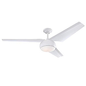 Westinghouse Lighting 7226400 Madeline, Contemporary LED Ceiling Fan with Light and Remote Control, 56 Inch, White Finish, Opal Frosted Glass