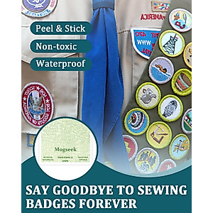 Patch Magic Adhesive, 2 Pack Girl Scout Patch Adhesive Washable Double-Sided Glue for Scout Badges, Patches, Fabric, and More, Cut to Fit Freestyle, No Sewing No Ironing