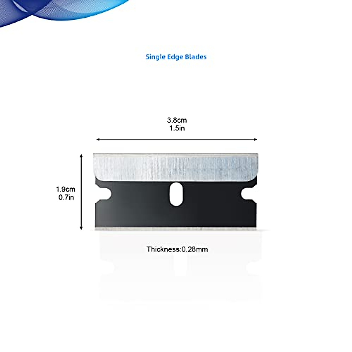 NEWISHTOOL Black Carbon Steel Single Edge Razor Blade, 300 PCS One Edge Razor Blades, Individual Wrapped Blade, Box Cutter Replacement Blades, Industrial Glass Scraper Razor Blade to Clean Stove, Oven