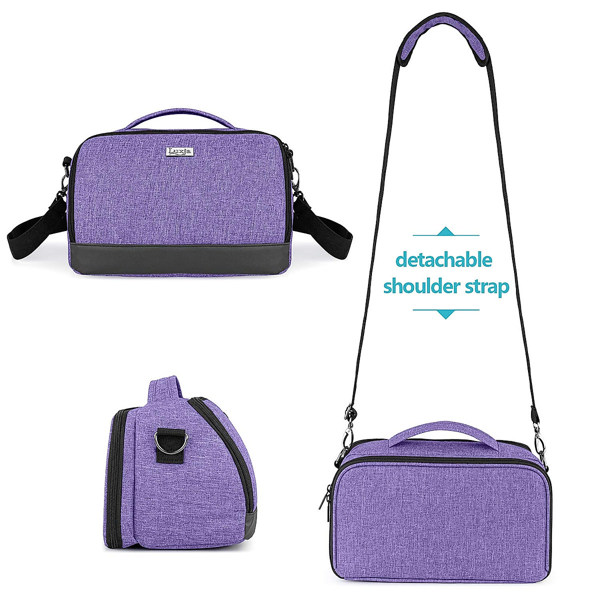 Luxja Carrying Case Compatible with Cricut Joy, Bag Compatible with Cricut Joy and Tool Set (with Accessories Storage Section), Purple (Bag Only, Patent Design)