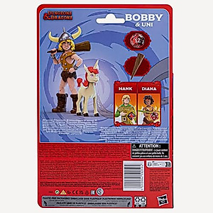 Dungeons & Dragons Cartoon Classics 6-Inch-Scale Bobby & Uni 2-Pack Action Figures, D&D 80s Cartoon, Includes d12 from Exclusive D&D Dice Set