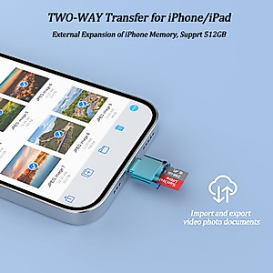 DESOFICON Micro SD Card Reader for iPhone,Lightning to Micro SD/TF Adapter,[Apple MFi Certified] Memory Card Reader for iPhone & iPad,Supports iOS 13 & exFAT/FAT32,for iPhone, Blue (JY-FBA-00019)