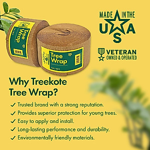 Treekote Brown Paper Tree Wrap - 4" x 150' Commercial Outdoor Use