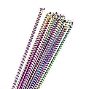 chensong Spokes Nipples Bicycle Spoke Wire Vacuum Pating Rainbow 26 27.5 29 Inch Mountain/Road Bike Stainless Steel 14G 259/261/271/273/291/293MM Cycling Spokes (Color : 263MM)