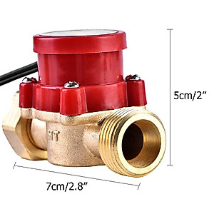 LDEXIN Water Flow Sensor Switch Pipe Boosting Pump Automatic Electronic Pump Control for Shower Low Water Pressure Solar Heater Water Circulation,100W 2-Port 1/2" 3/4" PT Thread