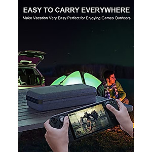 Feirsh Carrying Case for Steam Deck, Portable Steam Deck Carry Case Built-in Extra AC Adapter Charger Storage Space, Portable Travel Carrying Case Shell Pouch for Steam Deck Console & Accessories
