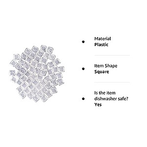 60 Pcs Reuable Ice Cubes White Clear Plastic Ice Cube to Keep Our drinks such as Lemon Wine Water Cool Longer Pretty for Party Wedding Filled With Pure Water
