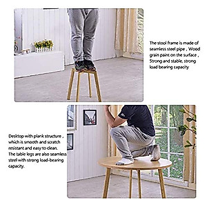 IWQHQXR Office Conference Table, Minimalist Table and Chair Set Home Modern Design Kitchen Round Dining Table Metal Legs Nordic Minimalist Cafe Display (Color : Black) (Color : White+Green)