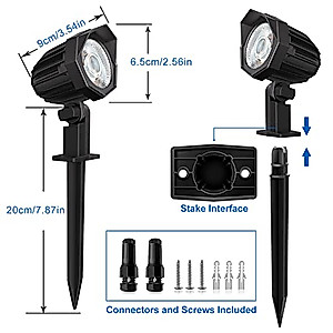 MEIKEE 15W LED Landscape Lights IP66 Waterproof Wall Lights 2-in-1 Outdoor Low Voltage Spotlight Warm White Garden Pathway Lights for Yard Walkway Patio (Matte Black, 1 Pack)