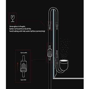 Clscea Aquarium Glass CO2 Diffuser Atomizer with U Tube Check Valve Suction Cup Premium Version