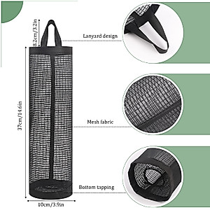 Plastic Bag Holder, 4 Pack Grocery Bag Holder for Plastic Bags, Mesh Hanging Storage Bag Dispenser Shopping Bag Holder Trash Bags Grocery Bag Organizer