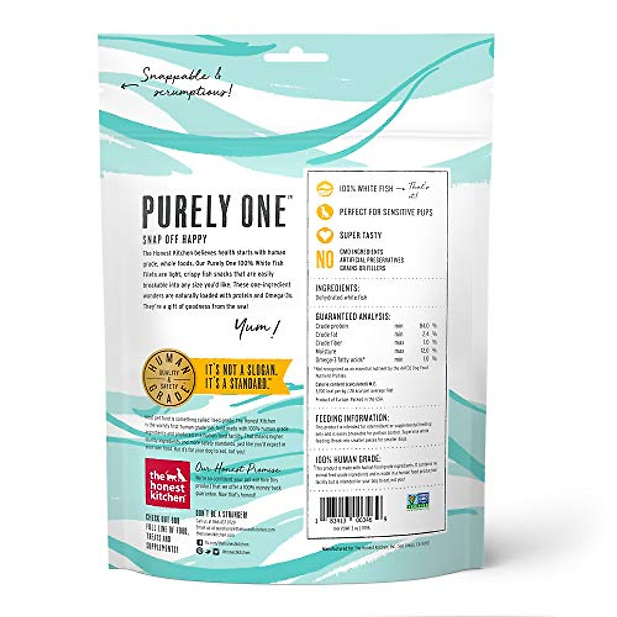 The Honest Kitchen 100% White Fish Filets Dog Treats, 3 oz (Wishes)