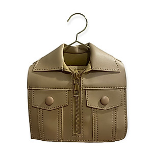Unique Novelty Shirt Shaped Bags, Women Handbags, Ladies Fashion Chain Jacket Purse, New Crossbody Shoulder Bags for Girls (Khaki)