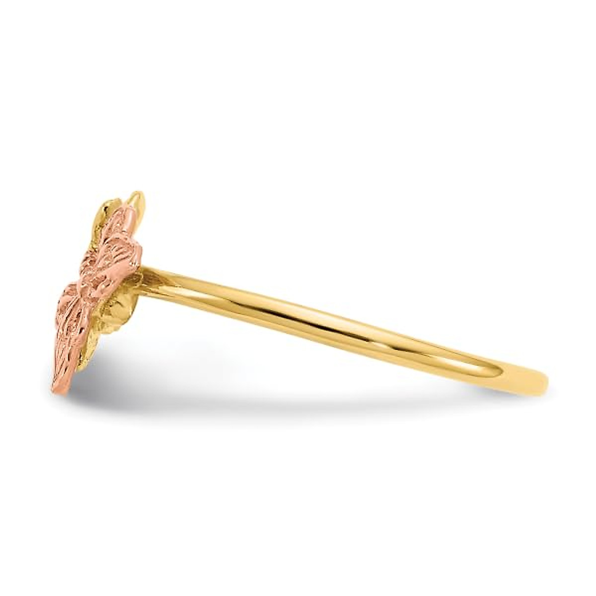 IceCarats 14K Two Tone Gold Butterfly Ring Size 7