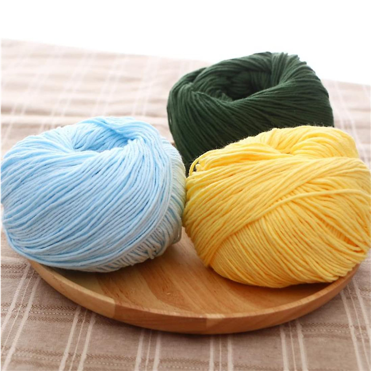2 Balls Knitting and Crochet Yarn Soft Touch & Comfortable for Baby Cotton Yarn for Knitting DIY Scarf Sweater Little Doll Thread Yarn 17-Blue