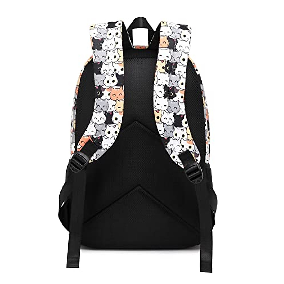 Teecho Cute Backpack for Girl Roomy College Middle Day Bag For Girl Women Knapsack Cat