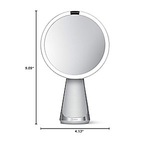 simplehuman Sensor Mirror Hi-Fi with Alexa, Superb Custom-Designed Audio, Extreme Color Accuracy, Touch Brightness Control, 5X Magnification