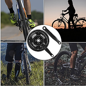 Tbest Bike Crankset, High Carbon Steel Crankset Crank 24-34-42T with Chains Cover for Mountain Bike 42/34/24 Crankset Crankset Bike 170