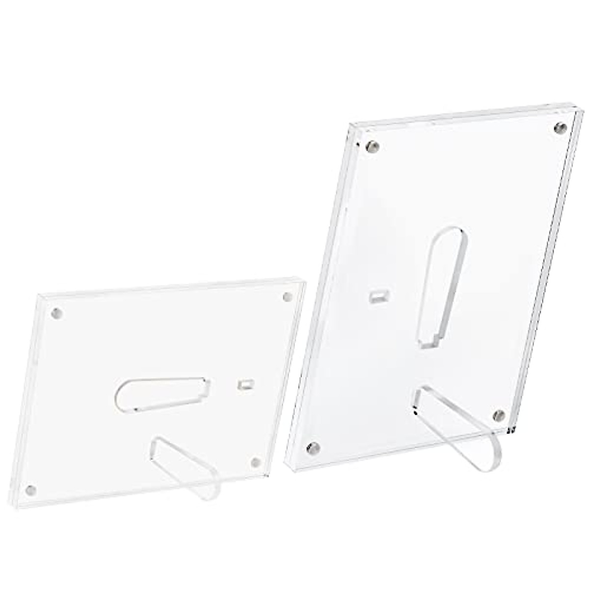 6x8 Acrylic Picture Frame, Clear Photo Frame with Magnetic for Tabletop Display, High Definition, Horizontally or Vertically Display Minimalist Design (Right Corner)