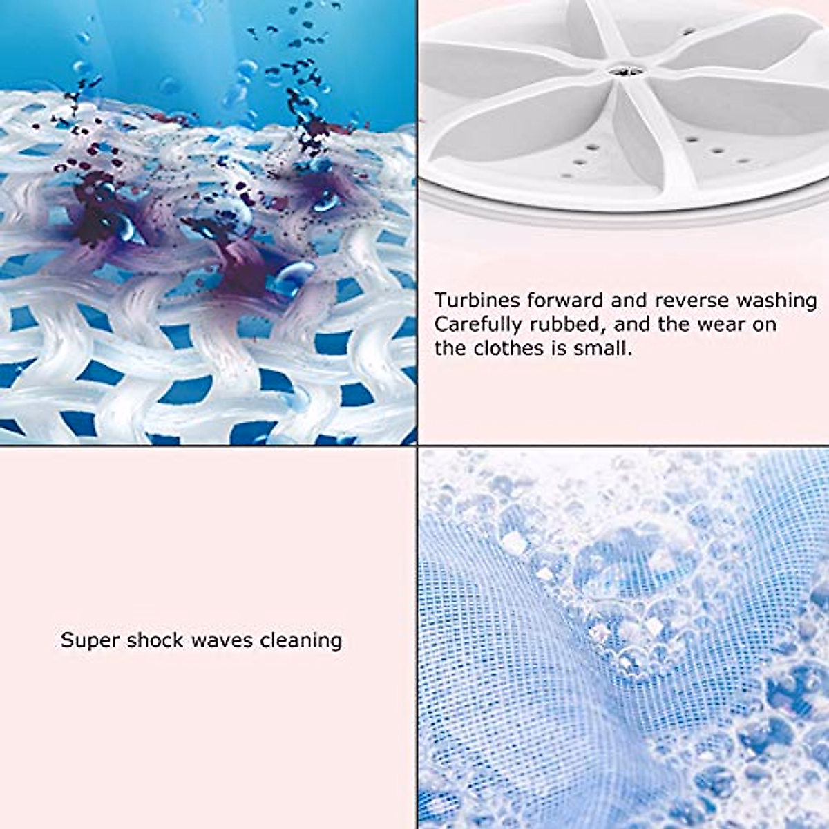 Clothes Washing Machine, Desktop 5V 18W Portable High Efficiency USB Charging Laundry Washer, for Cleaning Underwear Washing Socks Cleaning Baby Clothes