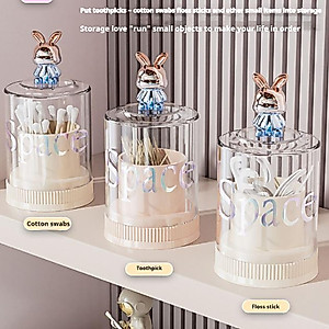 Generic 2PCS Qtip Holder for Bathroom Canister Storage Organization, Vanity Makeup Organizer ,q tip holder for bathroom for Storage Cotton Swab, Ball, Pads, Floss