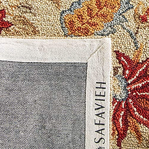 SAFAVIEH Chelsea Collection 7'9" x 9'9" Ivory HK141A Hand-Hooked French Country Wool Area Rug