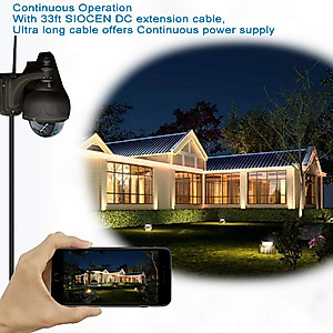 SIOCEN 33FT DC Power Extension Cable 2.1mm x 5.5mm,12v Power Supply Adapter for CCTV Security Camera Surveillance IP Camera Dvr Standalone LED Strip,Car,Long Male to Female Barrel Plug Cord