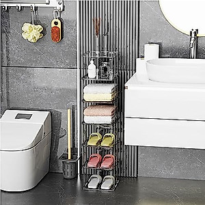 starogegc 9 Tier Shoe Rack For Entryway, Corner Shoe Organizer, Tall Shoe Tower Rack for Small Spaces, Shoe Rack Storage Organizer, Vertical Shoe Rack, Stable in Structure and Stackable(Clear)
