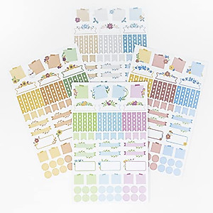 bloom daily planners Decorative Floral Planner Sticker Sheets - Variety Sticker Pack for Decorating, Planning, Scrapbooking, etc.