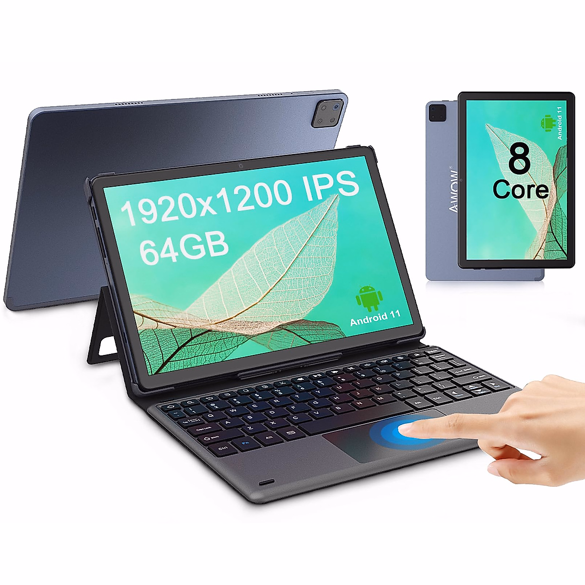 AWOW 2 in 1 Tablet, 10 inch Windows 11 Tablet, Octa-Core Processor 64GB ...