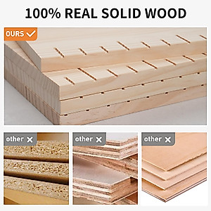 Growth Chart for Kids, Solid Wood Height Chart for Kids Toddler Baby playrooms and Bedrooms Wall Decor for up to 3 Children