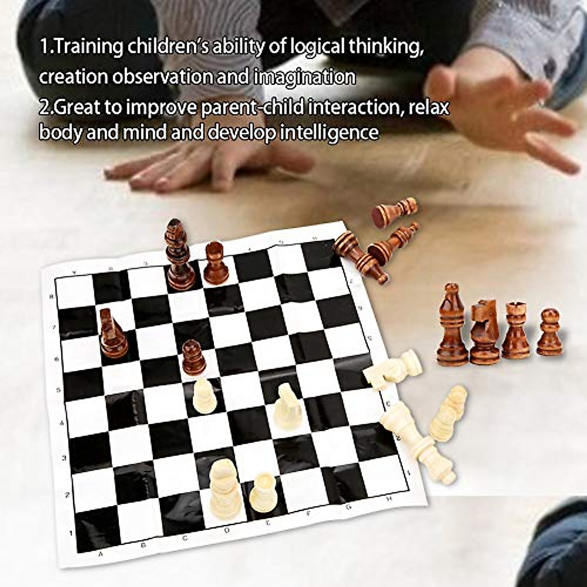 Non-Toxic Chess Game Set International Chess Set, International Chess Game Set, Durable Adult for Children Improve Parent-Child Interaction