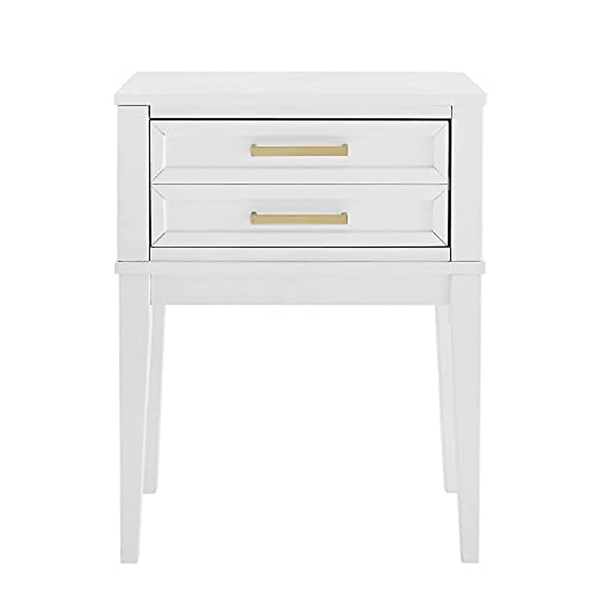 MUSEHOMEINC White Nightstands Solid Wood Mid-Century Bed Side Table, Stylish Accent End Table with Tall Leg for Living Room Home Office, Tall Night Stand for Bedroom