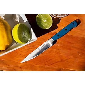 DURA LIVING 3.5 Inch Paring Knife – Essential High Carbon Stainless Steel, Razor-Sharp, Multipurpose Small Kitchen Knife, Ergonomic Handle, Perfect for Precision Tasks, Royal Blue