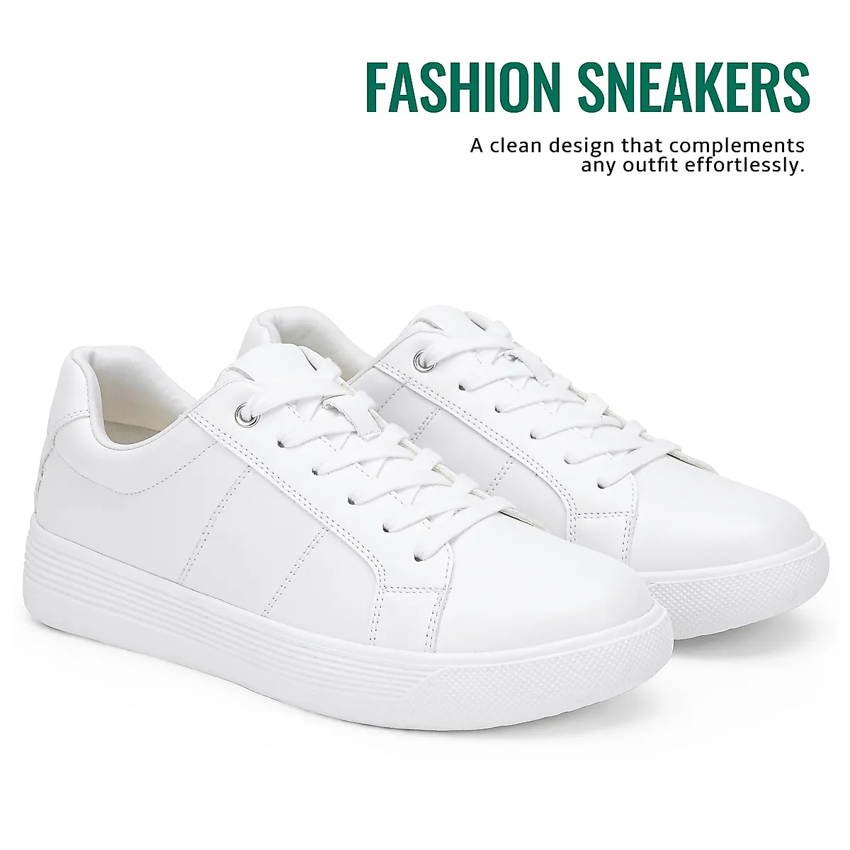 Vepose White Sneakers 8013 Casual Fashion Low Top Comfortable Classic Shoes for Women Size 7(CJY8013 All White 07)