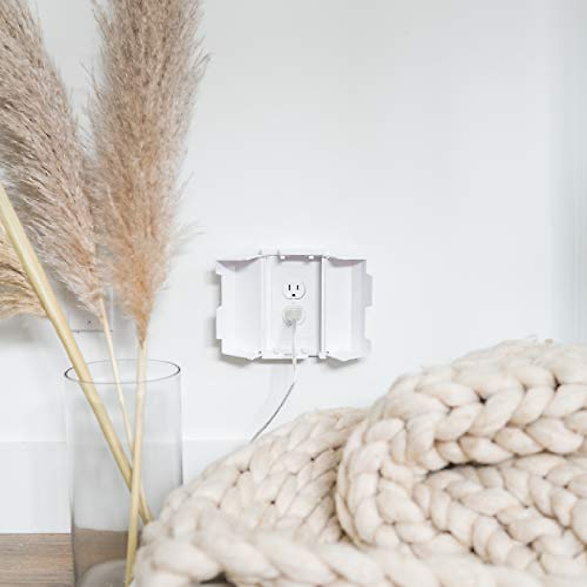 Outlet Cover Box for Child Safety (2 Pack) Duplex & Decorator Electrical Outlet Plates, Concealed Access Buttons, and Spacious Compartment - Jool Baby