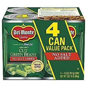 Del Monte Cut Blue Lake Green Beans With No Added Salt 4-14.5 Oz. Can, 14.5 Oz