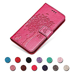 KANVOOS Case for Oppo Reno 6 Pro 5G Wallet Case with Card Holder, PU Leather Flip Folio Case [TPU Inner Shell], Shockproof Cover for Oppo Reno 6 Pro 5G (Rose)