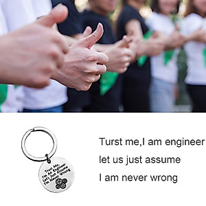 LQRI Engineer Gift Engineering Gift Trust Me I'm An Engineer Keychain Engineer Gift Retiring Gift Engineering Graduation Gift
