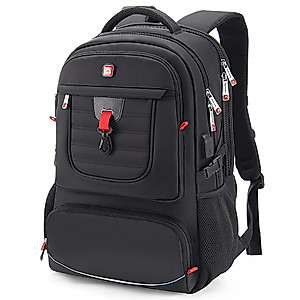 Laptop Backpack for Men Women, College School Business Work 17.3 Inch Computer Backpack Travel Bookbag with USB Charging Port, Waterproof Large Durable Carry-On Backpack (with Golf Cooler Bag）