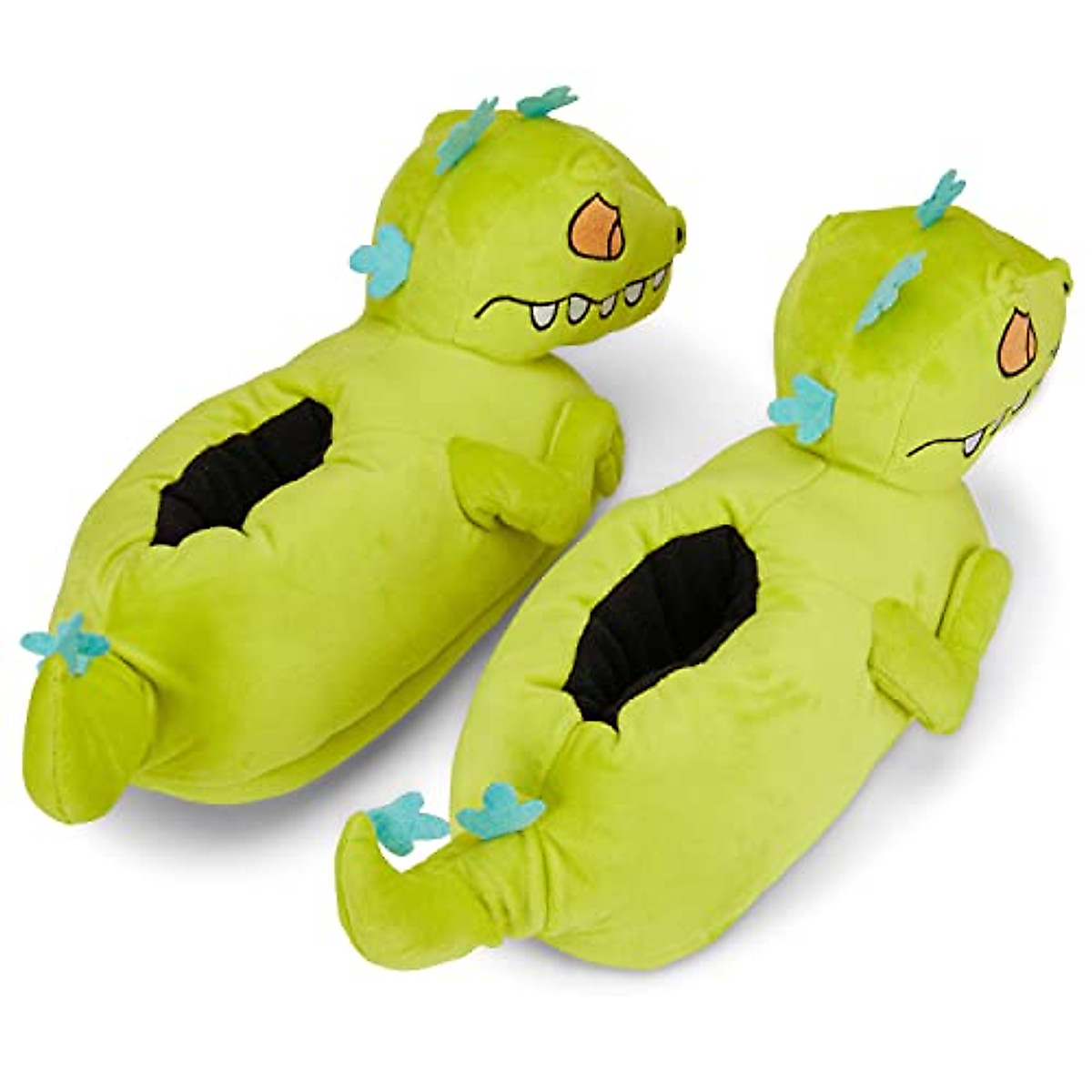 Nickelodeon Mens Rugrats Reptar Plush Slippers - Mens Classic Rugrats Reptar Plush Slippers 90s Slippers (Green, 11)