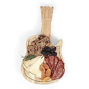 TOSCANA - a Picnic Time brand Guitar Cheese Board & Knife Set, Novelty Charcuterie Board Set with Cheese Knifes, Cheese Boards Charcuterie Boards, Serving Platter, (Bamboo)