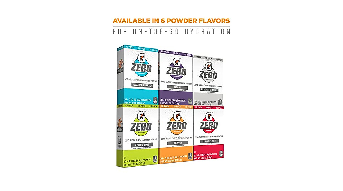 Gatorade G Zero Powder Orange - Sugar-Free Hydration for Athletes