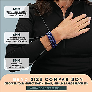 Cherry Tree Collection - Small, Medium, Large Sizes - Gemstone Beaded Bracelets For Women and Men - 4mm Round Beads (Lava, Large)