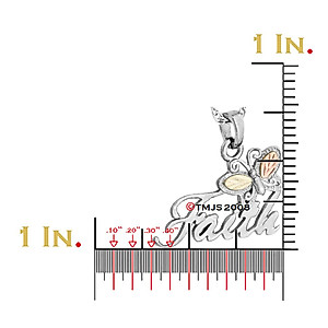 Faith' Text with Butterfly Pendant Necklace, Sterling Silver, 12k Green and Rose Gold Black Hills Gold Motif, 18"